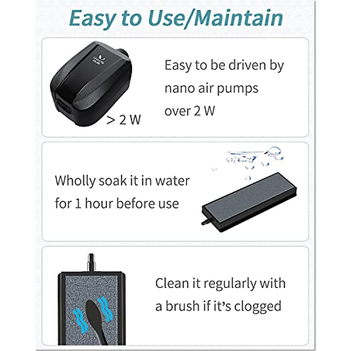 Pawfly 4 Inch Air Stone Grey Mineral Bubble Stone Bar Diffuser Bubbler Airstones for Air Pump, Aquarium, and Fish Tank, 2 Pack