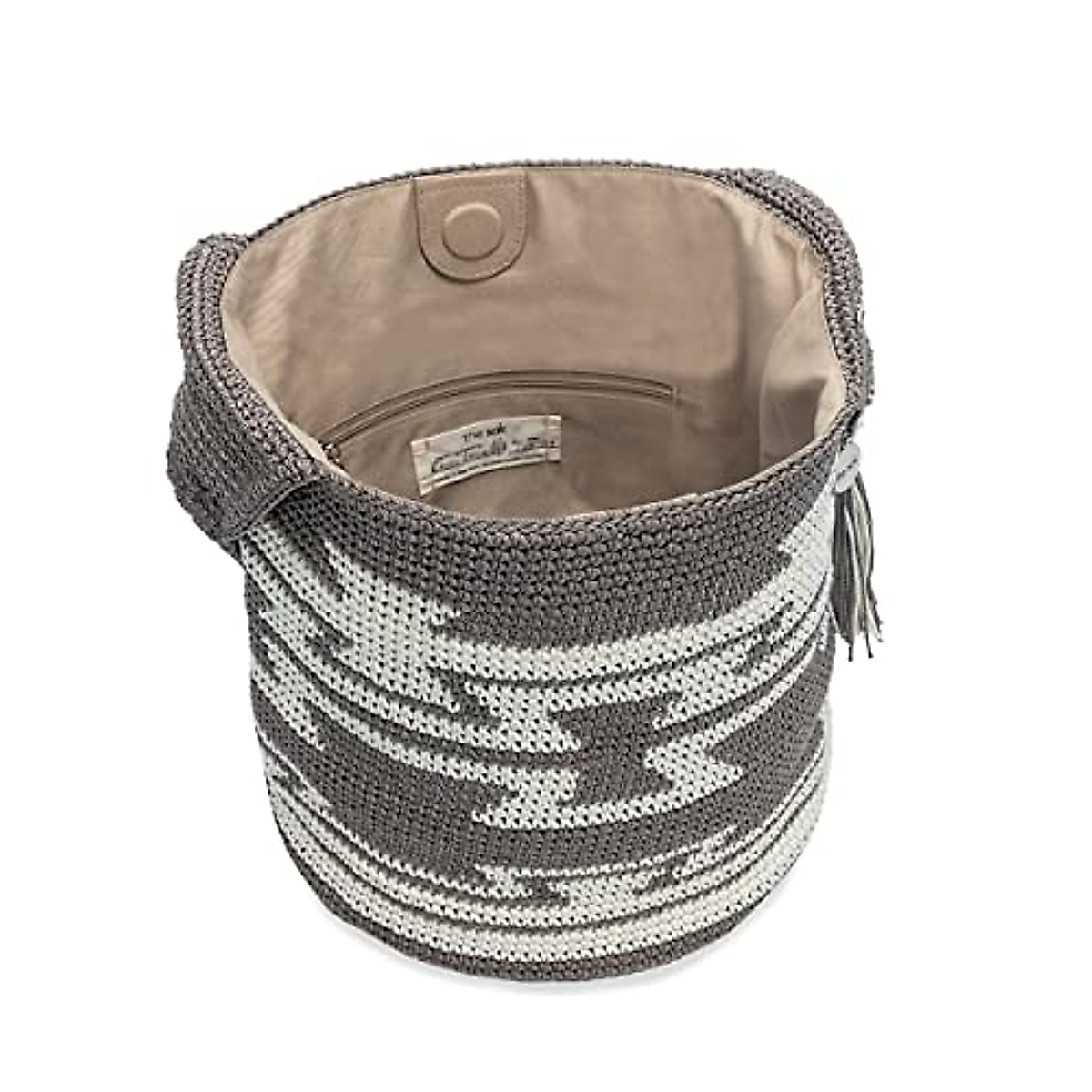 The Sak Back to Bali 120 Hobo in Crochet, Large Shoulder Purse with Single Strap, Earth Ragam