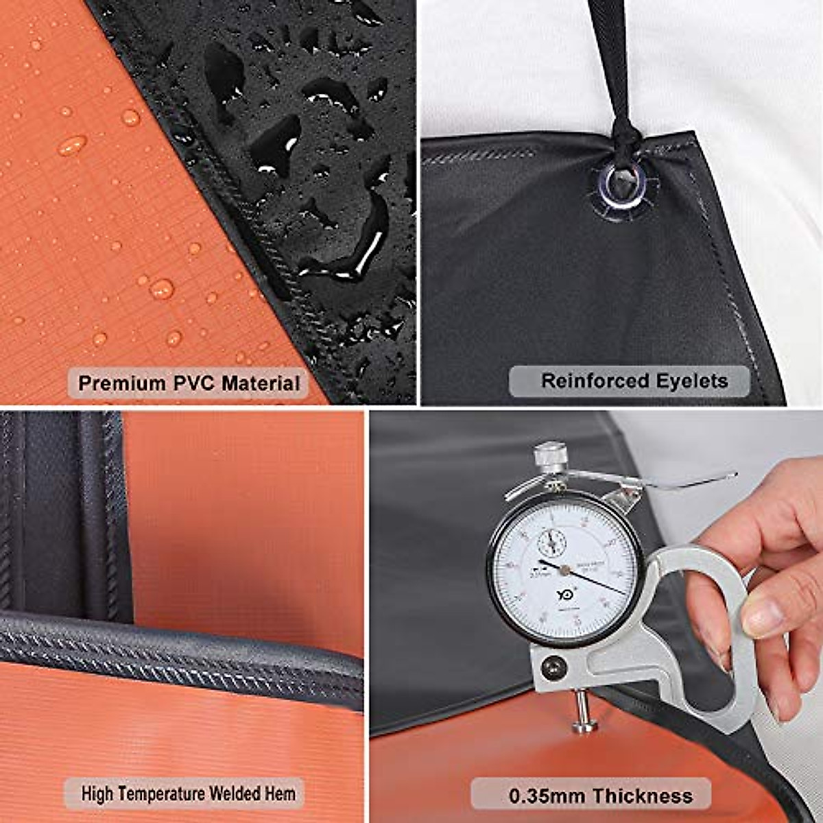 GNJCV Chemical Resistant PVC Apron - Black Plus Size Unisex Waterproof Vinyl Aprons for Dish washing,Dog Grooming,Gardening,Fish Cleaning（Pack of 1