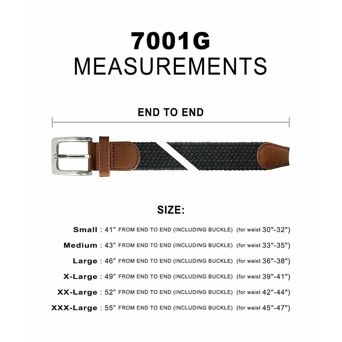 2 Count Men's Stretch Belt Braided Elastic Stretch Belt Casual Weave Canvas Fabric Woven Belt 1-3/8" Wide (Black/Blue/Navy- Black/Gray/White, XXXL)