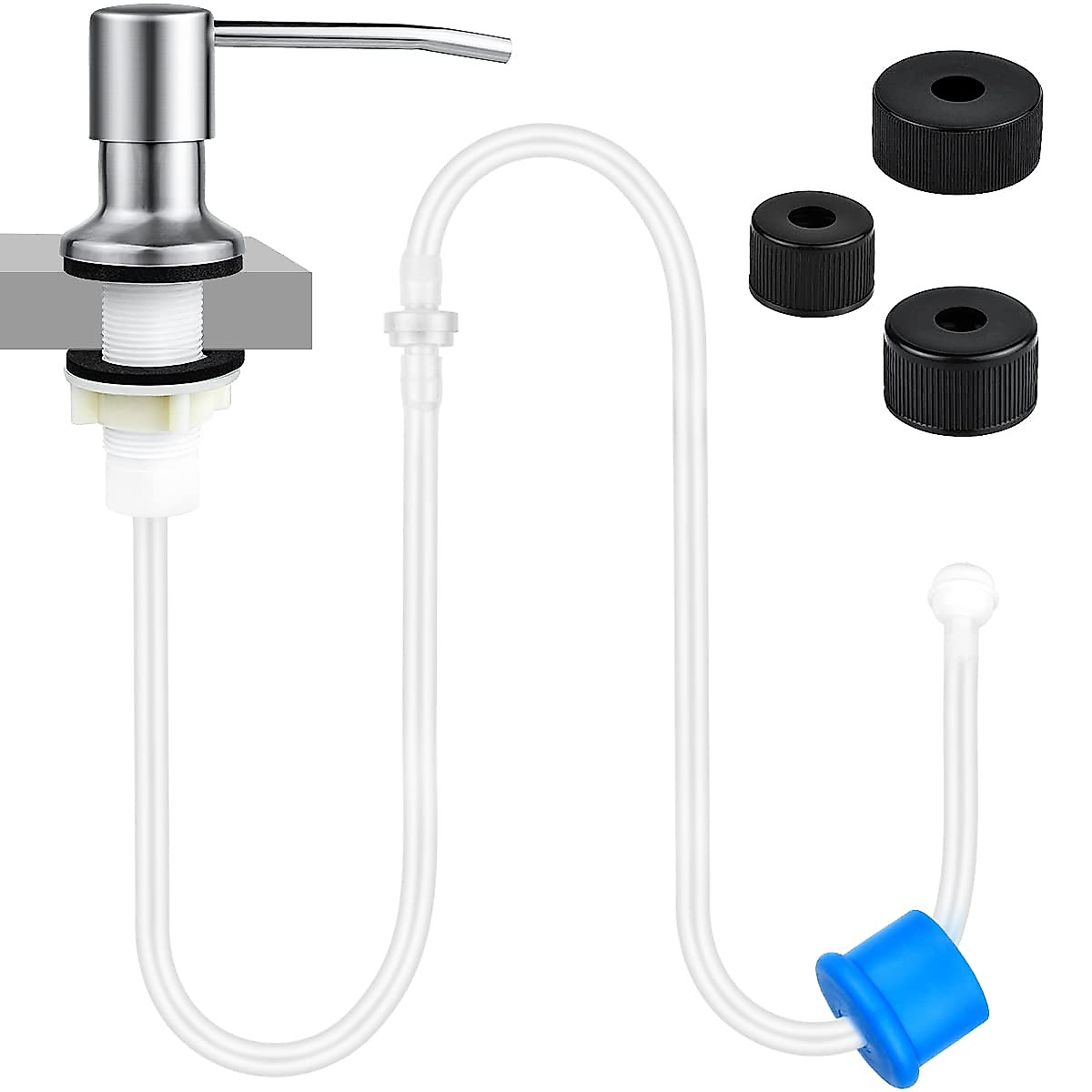 1 Pcs Dish Soap Dispenser for Kitchen Sink, Built in Soap Dispenser Countertop Pump Head with 49 in Extension Tube fit Kitchen Bathroom