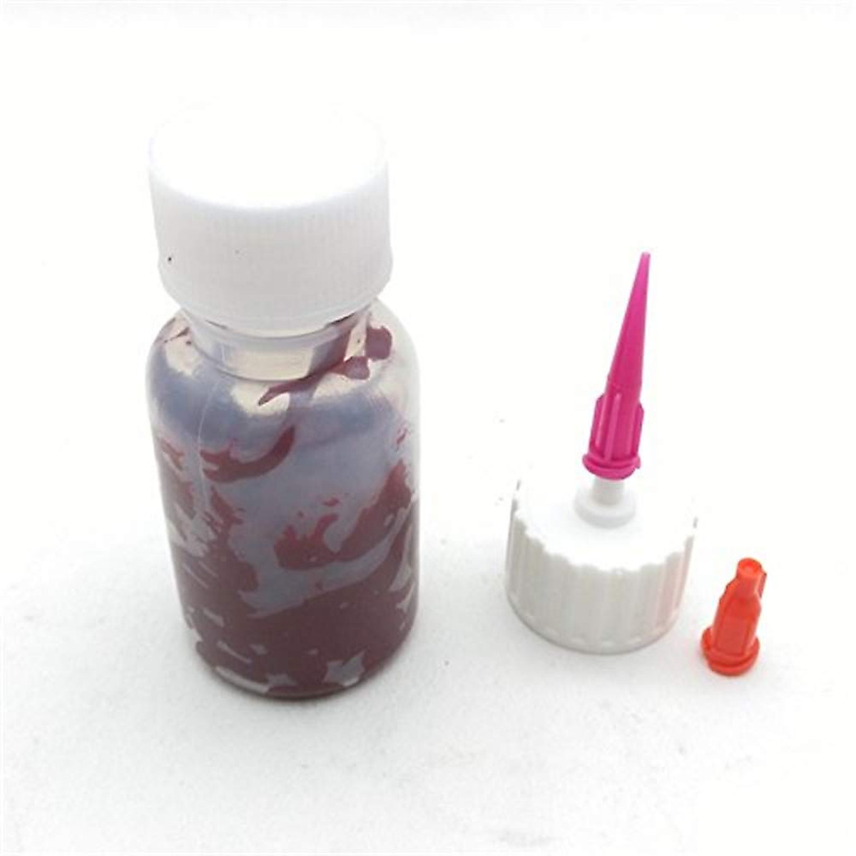 XMASIR Multi Purpose Precision Applicator Set 1 Oz. Henna Bottles Kit with Caps and Needle Tips Sizes (4 Bottles 16 Tips)