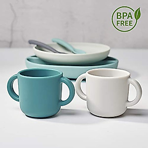 Silicone Training Cup for Infants, Toddler Learning Cup with Two Handles, Baby Open Cup 5oz, 6months+ (pink)