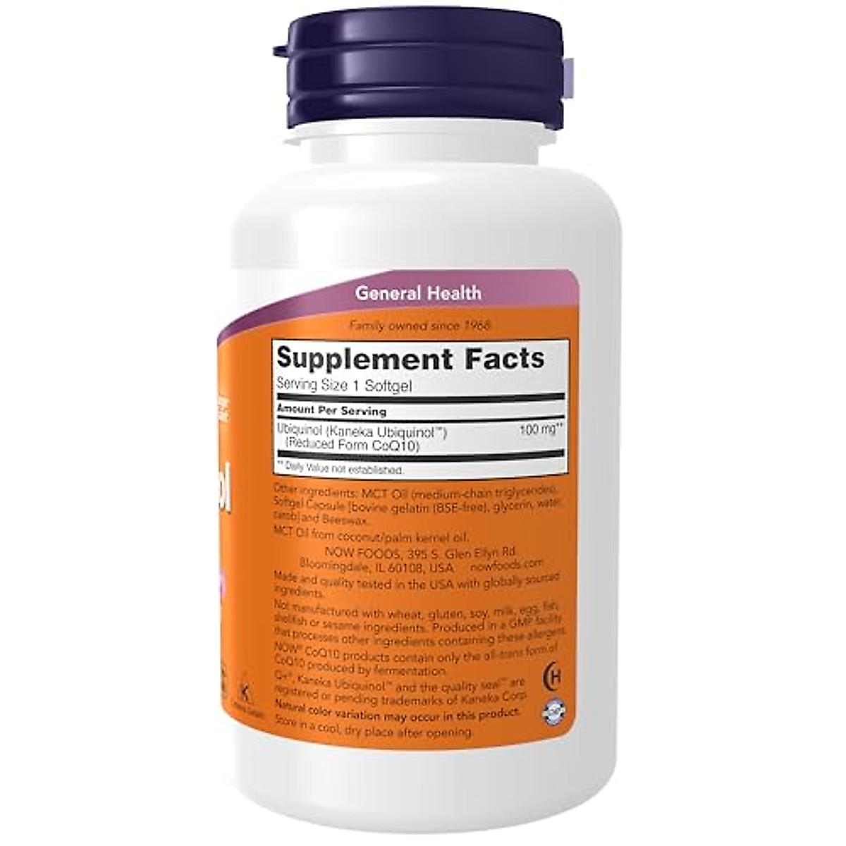 NOW Supplements, Ubiquinol 100 mg, High Bioavailability (the Active Form of CoQ10), 120 Softgels