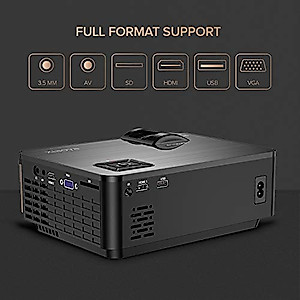 XIAOYA Outdoor Projector, HD Movie Projector Support 1080P, 4000 Lumens Home Theater Projector with HiFi Speaker, Compatible with HDMI, Fire Stick, USB (Black)