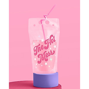 xo, Fetti Bachelorette Party Drink Pouches - 14 pcs | Bach Party Cups, Bridesmaid Names Decorations, Maid of Dishonor Favors, Wife of the Party