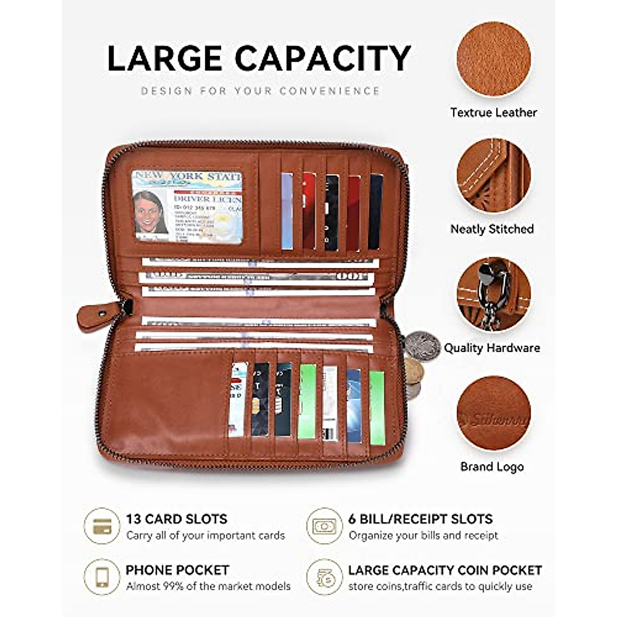 SIIHENRRY Small Crossbody Cell Phone Purse for Women, RFID Blocking Wallet Purse with Tassel, with Credit Card Slots