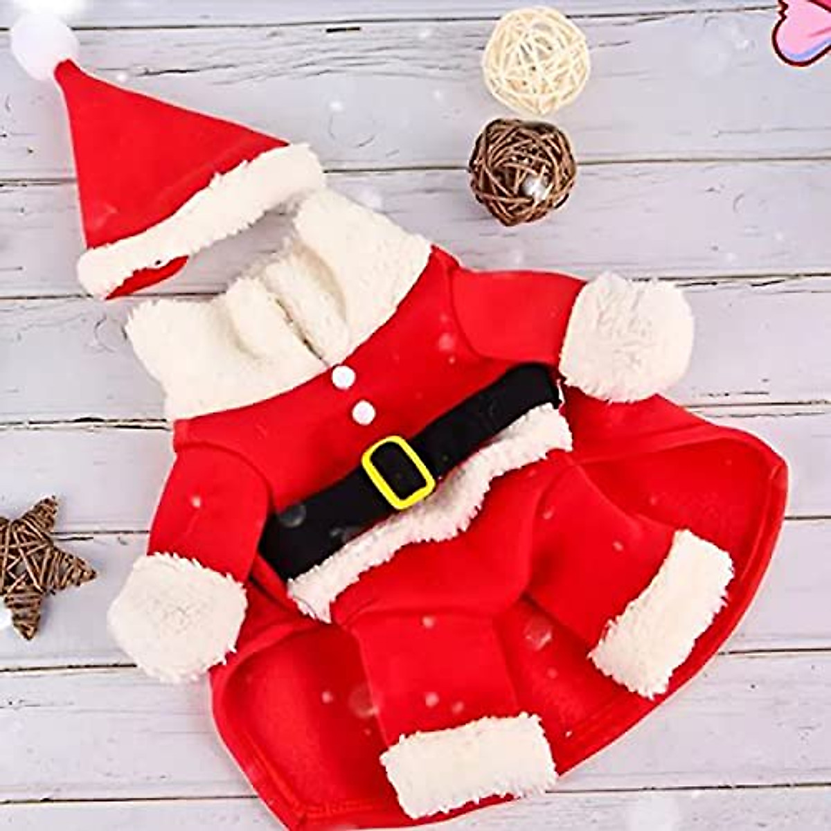 Christmas Cat Funny Clothes! Pet Santa Outfit with Hat! Dogs & Cats Santa Claus Suit Winter Coat! Christmas Costume Set for Small, Medium and Large Pet! Choose Your Size! (Large)