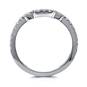 Kobelli Notched Diamond Wedding Band 1/4 Carat (ctw) in 14k White Gold, Size 10, White Gold