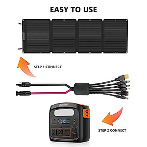 NEOQOQO 6 in 1 Solar Panel Connectors Extension Cable, 14AWG Solar Panel Female and Male Connectors to XT60 Anderson 4 Different DC Adapter Cables for Solar Panel & Power Station