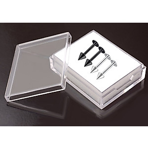 bodyjewelrytrend 4pcs 16g Labret Stud Lip Ring Cartilage Tragus Snakebite Monroe Triple Forward Helix Conch Medusa Lobe Black Spike Pick Size, Alloy Steel