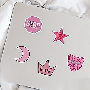 Preppy Sticker 100pcs Pink Party Supplies Decor Aesthetic Stickers Waterproof Sticker Mobile Phone for Laptop Water Bottle