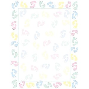 Great Papers! Baby Feet Letterhead, 80 Count, 8.5"x11" (2014127)