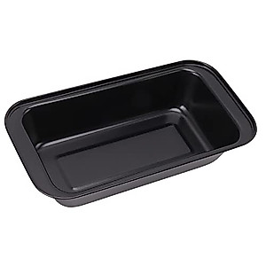 YYQTGG Baking Loaf Bread Pan, Uniform Air Flow Reusable and Durable 3PCS Black Carbon Steel Rectangular Mould Pan Fast Heat Conduction for Home Kitchen