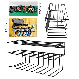 CDQL Power Tool Organizer Wall Mount Storage Rack, Garage Organizer, Heavy Duty 3 Layer Tools Shelf for Storage Power Tool Drill