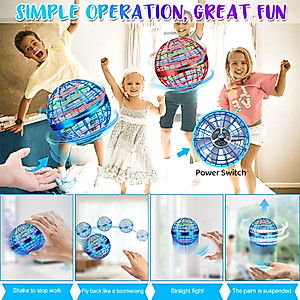 2 Pack Flying Orb Ball Toy Flying Space Orb Magic Flying Ball Toy, 360° Rotating Hover Ball Cool Toy, Flying Spinner Toys Space Boomerang Ball with LED Lights for Kids Adult Christmas Birthday Gift