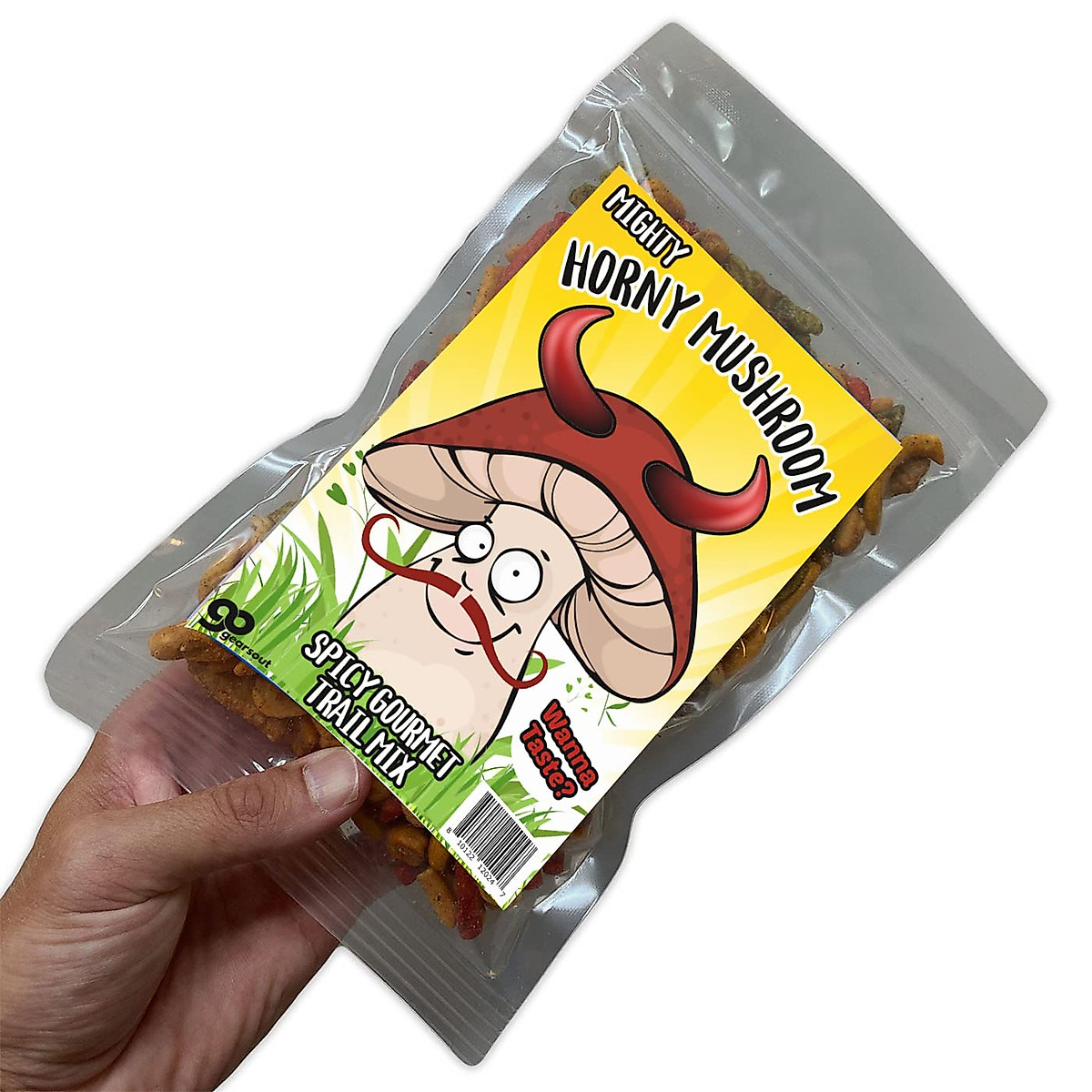 Horny Mushroom Gourmet Trail Mix - Premium Food Gifts for Men - Funny Gag Gift for Mushroom Lovers - Spicy Snack Basket Idea for Adults - Stocking Fillers Women