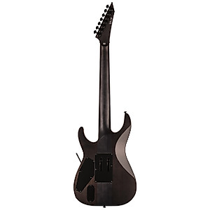 ESP 7 String LTD Deluxe M-1007 Electric Guitar, See Thru Black Sunburst Satin, Right, (LM1007QMSTBLKSBS)
