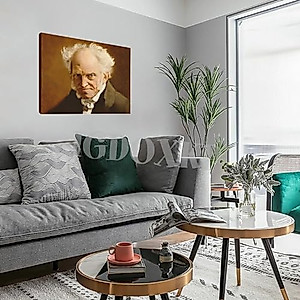 DEVINK Philosopher Arthur Schopenhauer Portrait Art Poster Aesthetic Art Deco Living Room Bedroom Decor Prints Frame-style 20x16inch(50x40cm)