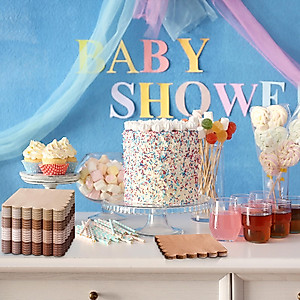 Zhanmai 100 Pack Cocktail Napkins 5 x 5 Inch Scalloped Napkins Beverage Napkins Gradient Color Paper Napkins with Scalloped Edges Thick Disposable Luncheon Napkins for Party Supplies (Earth Tone)