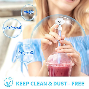 6Pcs Straw Cover Cap for Stanley Cup，Cute Cloud Straw Cover cap Compatible with Stanley 30&40 Oz Tumbler，Reusable Straw Toppers for 0.4 inch (10mm) Straws