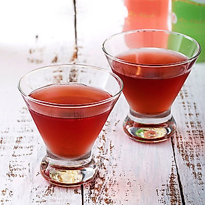 YAWALL Stemless Martini Glasses Set of 4-8.5 Oz Cocktail Glasses for Martini, Margarita & More, Lead-free Crystal Heavy Base Glassware Home Bar Use, Anniversary Party Gift