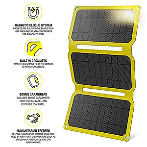 SunJack 25 Watt Foldable IP67 Waterproof ETFE Monocrystalline Solar Panel + 2X 10000mAh Power Banks with USB-A and USB-C for Cell Phones, Tablets and Portable for Backpacking, Camping, Hiking
