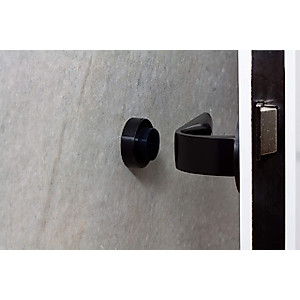 EVI | Wall/Handle Adhesive Doorstop | 0.9'' X 0.55'' | Black Rubber | V2A Stainless Steel | Includes Screw + Clamping Anchor | Mod. I-254
