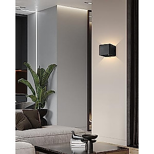 pasentel Indoor LED Motion Sensor Wall Lamp with Button Switch, Cordless Rechargeable USB Wall Sconce Lights Battery Powered Bedside Lamps for Bedroom Children's Room(Black, 3000K), BD026-LED-BK1