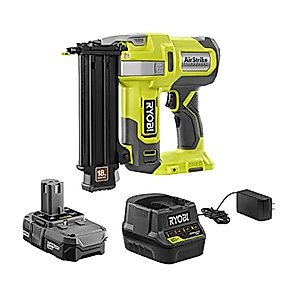 RYOBI ONE+ 18V 18-Gauge Cordless AirStrike Brad Nailer P321 with Battery and Charger (Bulk Packaged), P321Kit