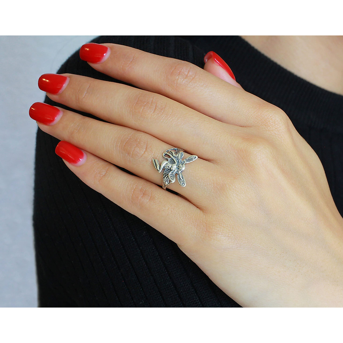 CloseoutWarehouse Sterling Silver Fairy Goddess Ring Size 7