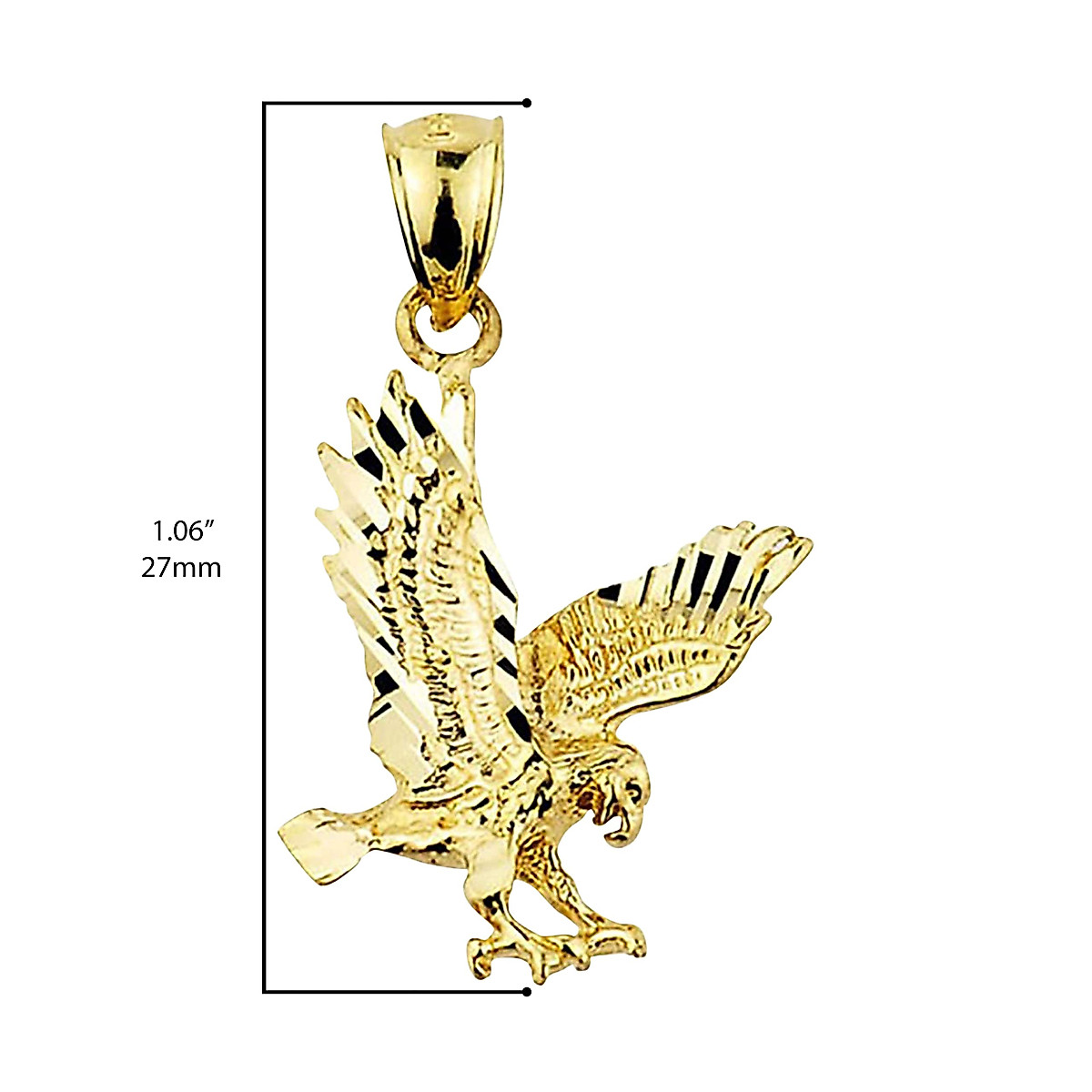 Animal Kingdom 10K Yellow Gold Landing Eagle Charm Pendant