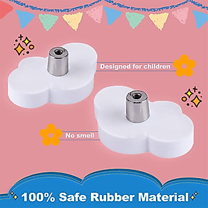 Mgoodoo Cloud Cartoon Kids Room Knob, 4.5cm Cute White Dresser Handles Soft Rubber Decor Pull for Door Wardrobe Toy Organizer Box Bookcase Bedroom Single Hole