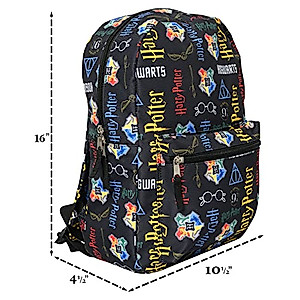 Harry Potter 16" Laptop Backpack Bag Hogwarts Crest All Over Print Cargo