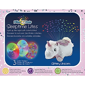 Pillow Pets Glittery Unicorn Sleeptime Lite 11" Stuffed Animal Plush Nightlight