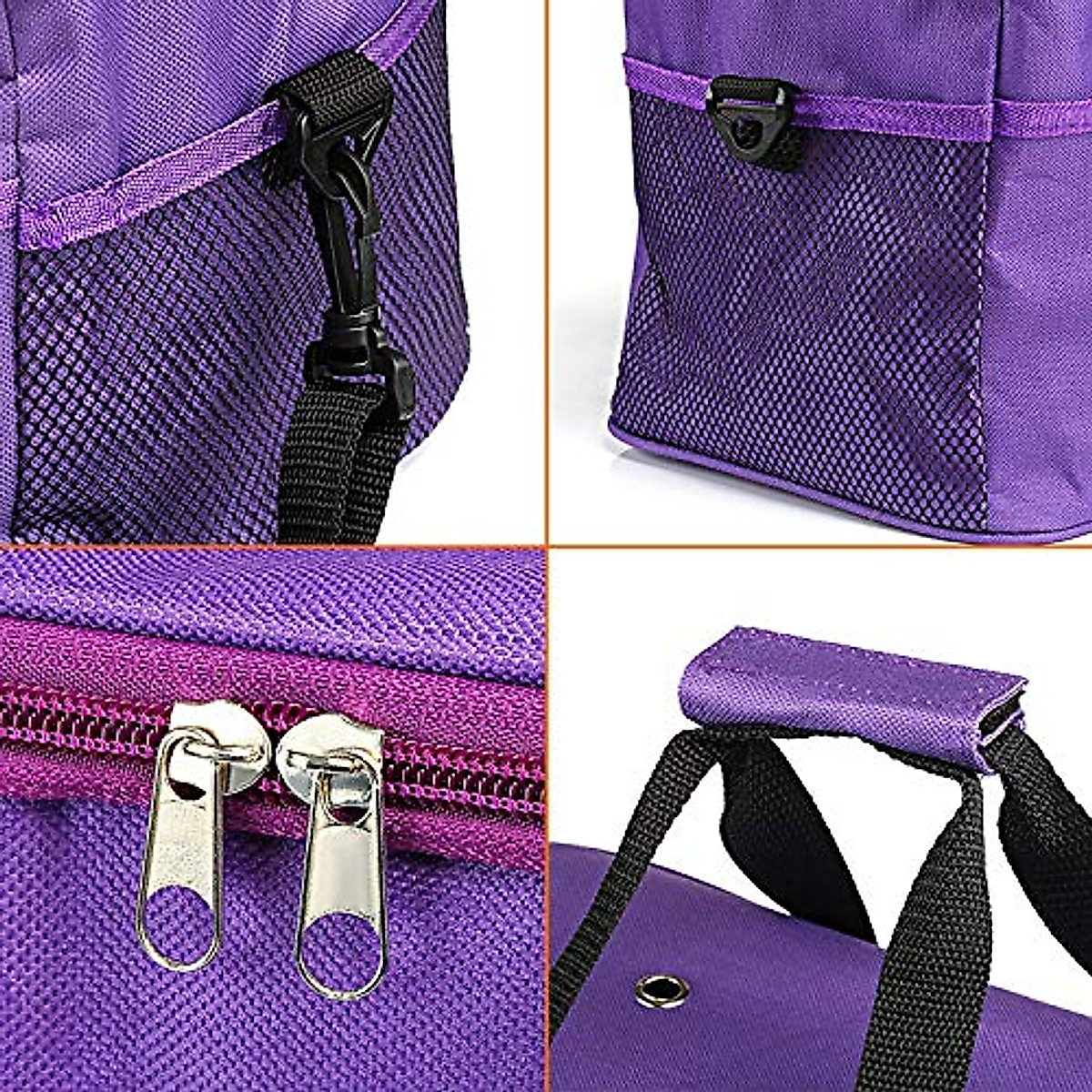 Knitting Bag, LEMESO Yarn Tote Storage Organizer Portable Individual Compartments & High Capacity for Carrying Unfinished Project Crochet Hooks Needles Accessories Purple
