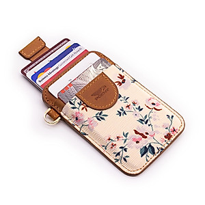 POCKT Slim Card Holder Wallet For Men and Women - Minimalist Front Pocket Wallet Elastic Credit Card Holder Genuine Leather RFID Blocking Card Case Wallets | Bloom