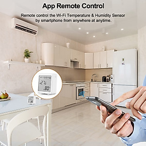 Smart WiFi Temperature and Humidity Sensor Indoor Hygrometer Thermometer with LCD Display Support Alexa Google Assistant