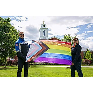 Progress Pride Rainbow Flag 3x5 ft LGBTQ Gay Pride Flags All Inlcusive Progressive Bisexual Non Binary Lesbian Transgender Flag Indoor Outdoor Wall