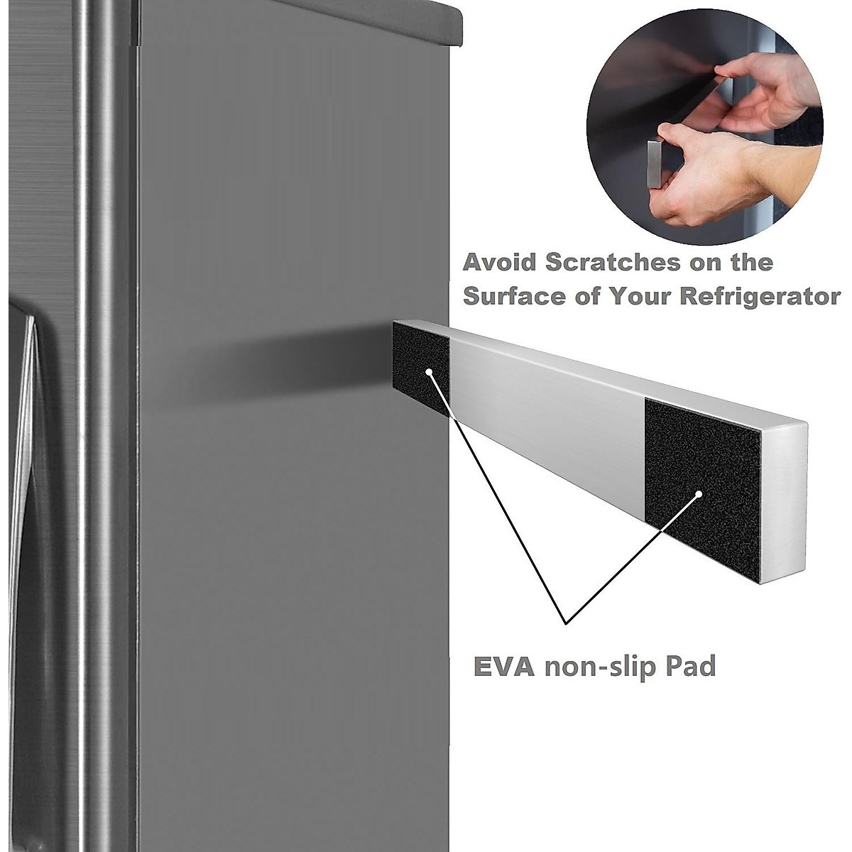 Rymmzone 2 PCS Knife Magnetic Strip no Drilling (Refrigerator Applicable), 17 inch Magnetic Knife Holder for Wall, Premium Stainless Steel Magnetic Knife Bar, Used as Tool Holder, Knife Rack, and More