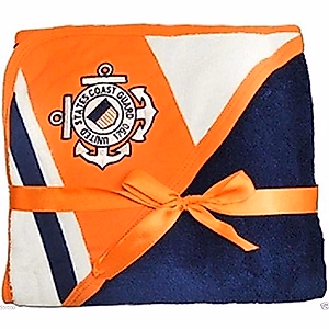 Officially Licensed US Coast Guard Racing Stripe Plush Baby Blanket: Cloud-Like Comfort and Patriotic Elegance
