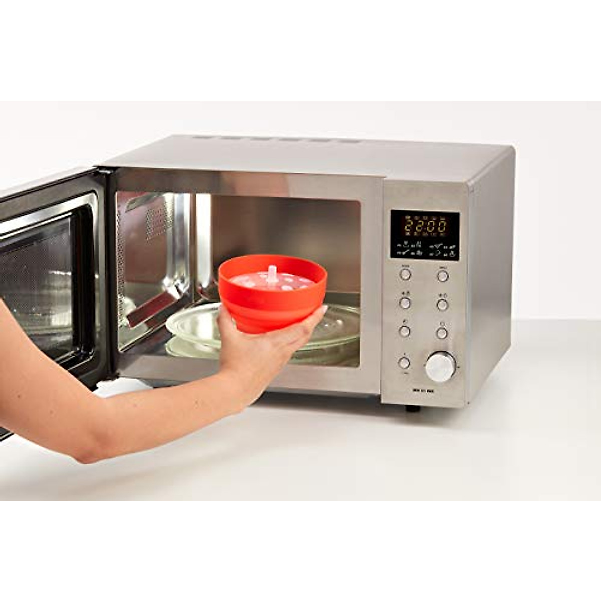 Lékué Mini Microwave Popcorn Maker, Set of 2, Red