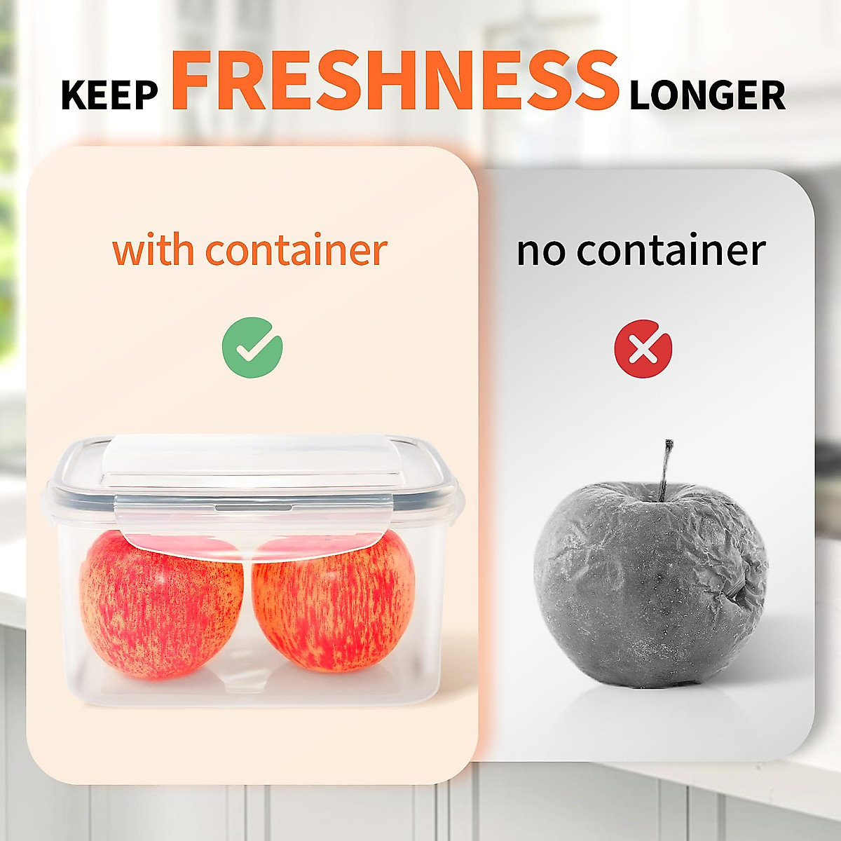 MINDEKA 24 Pieces Large Food Storage Containers, Plastic Food Container Set with Lid for Kitchen Storage Stackable & Nested Airtight Lunch Box for Cereal Fruit Leftover Freezer Microwave Safe