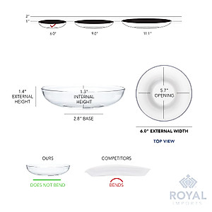 Royal Imports 6" Clear Plastic Saucer Plant Drip Tray, Low Pie Plate, Floral Flower Dish, Wedding, Party, Home and Holiday Decor, 24 Pack