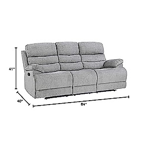 Lexicon Betong Double Reclining Sofa, Smoke Grey