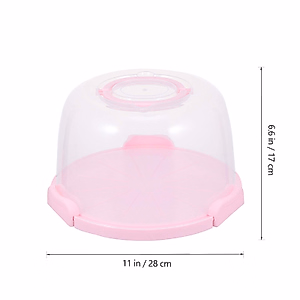 DOITOOL 1pc Plastic Cake Box Cake Food Container Pink Paper Cups Kids Travel Tray Cake Server Cake Storage Cover Mini Cake Tray Food Display Box Child