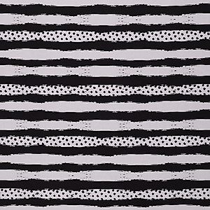 Mook Fabrics Cotton Vintage Pumpkin Stripe, Black & White 15 yard bolt