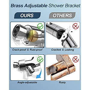 High Pressure Handheld Shower Head, Chrome Hand Held Shower Sprayer with Holder, 10 Modes Filtered Showerhead with Anti-Clog Nozzle,Detachable Shower Head with 79’’ Stainless Steel Hose for Bathing