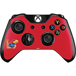 Skinit Decal Gaming Skin Compatible with Xbox One Controller - Officially Licensed College Jayhawks KU Design