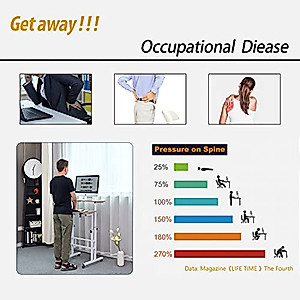 AIZ Mobile Computer Desk with Rolling Wheels for Home Office Workstation, Portable Laptop Tall Table for Standing or Sitting, Adults or Children,Oak